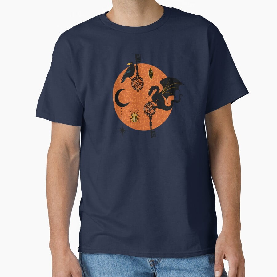 Osec Dark Academia - Dragon And Raven Holding Druid Keys Clic T-Shirt ...