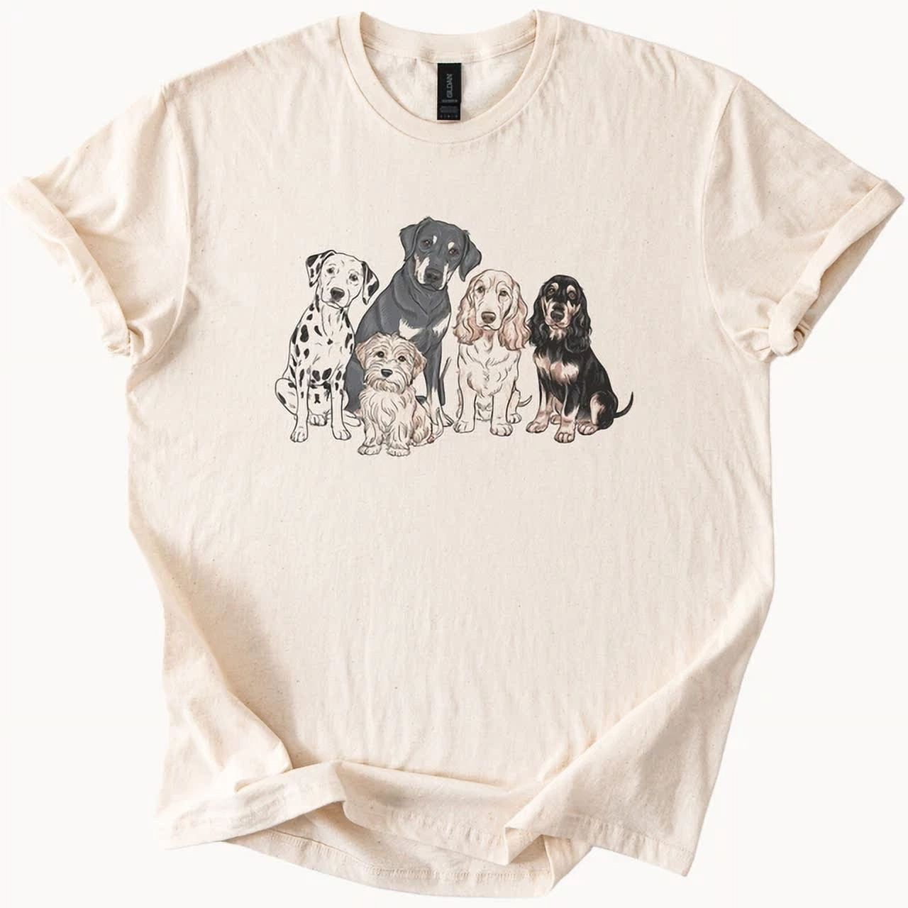 Osec Dog Breeds Tshirt Cute Puppy Group Tee Animal Gift, Retro Tee For ...