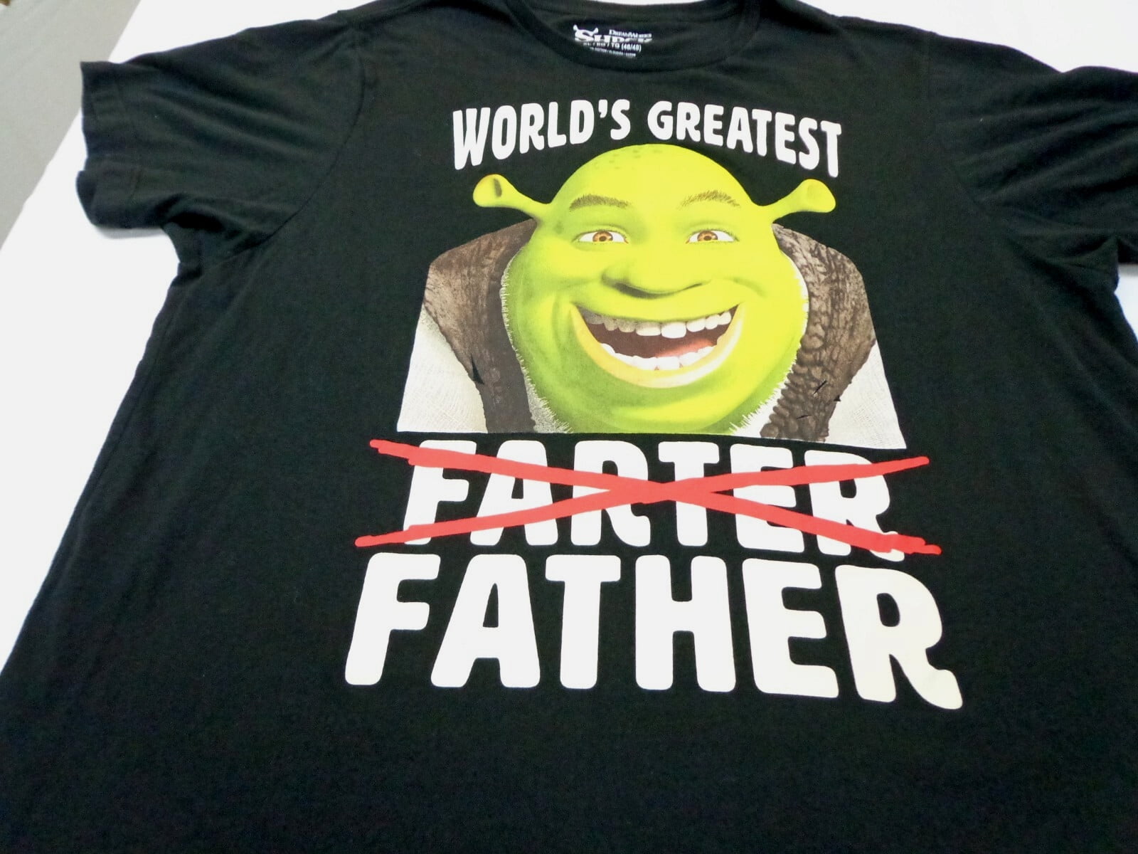 Osec Dreamworks Shrek 'World's Greatest Farter/Father' T-Shirt Black ...