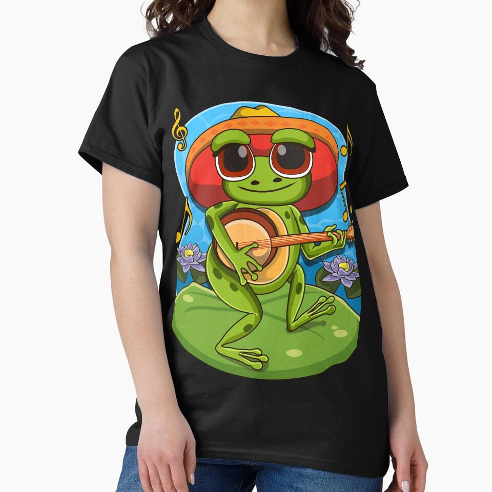 Osec Frog Playing Banjo On Mushroom Cute Cottagecore Aesthetic Clic T ...