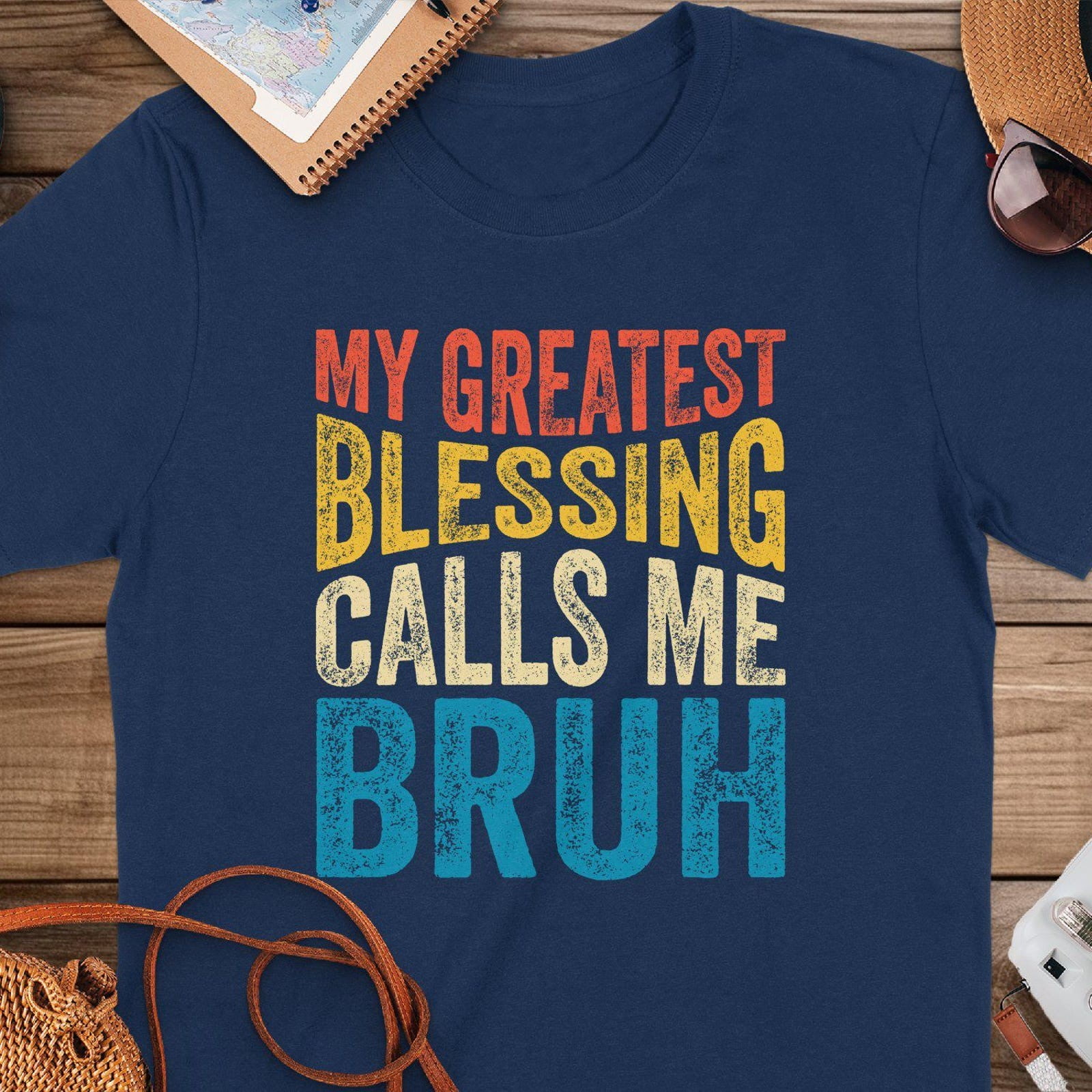 Osec Funny Dad T-Shirt - Greatest Blessing Calls Me Bruh, Father's Day ...