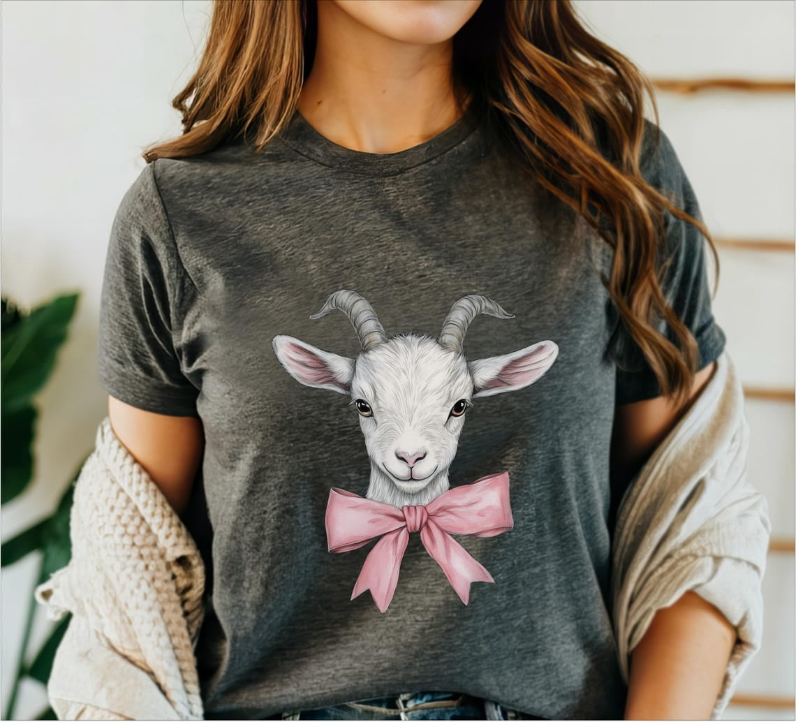 Osec Goat Coquette Bow Shirt Cute Trendy Dainty Bow Toile Ribbon Farm ...