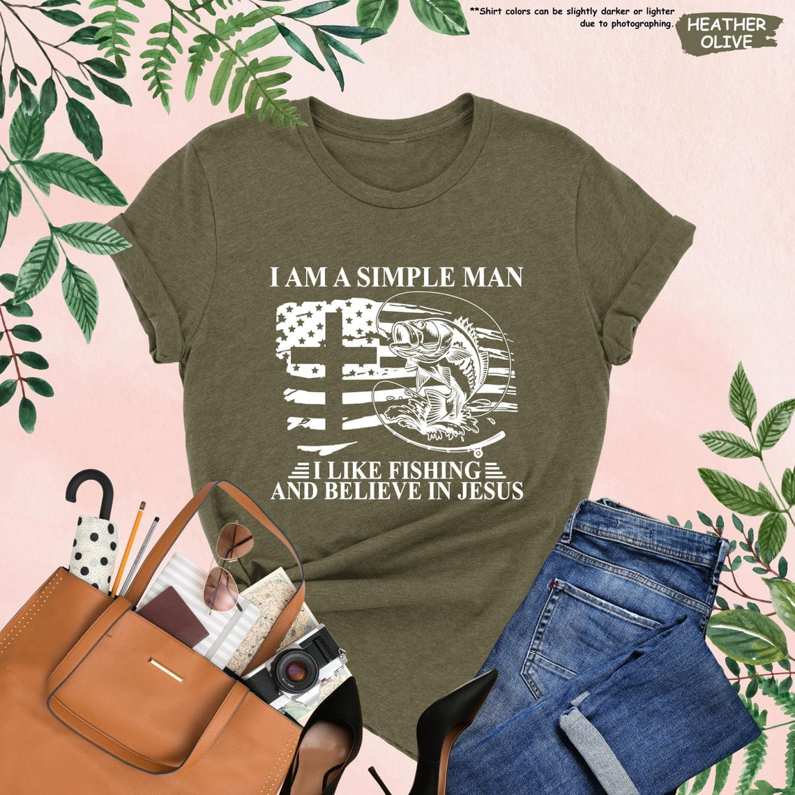 Osec I Am A Simple Man I Like Fishing And Believe In Jesus Shirt ...
