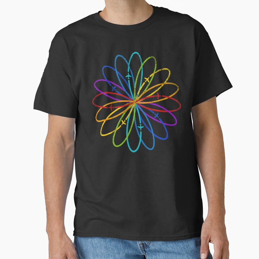 Osec Infinite Rainbow Flower Flight Clic T-Shirt, Retro Tee For Man ...