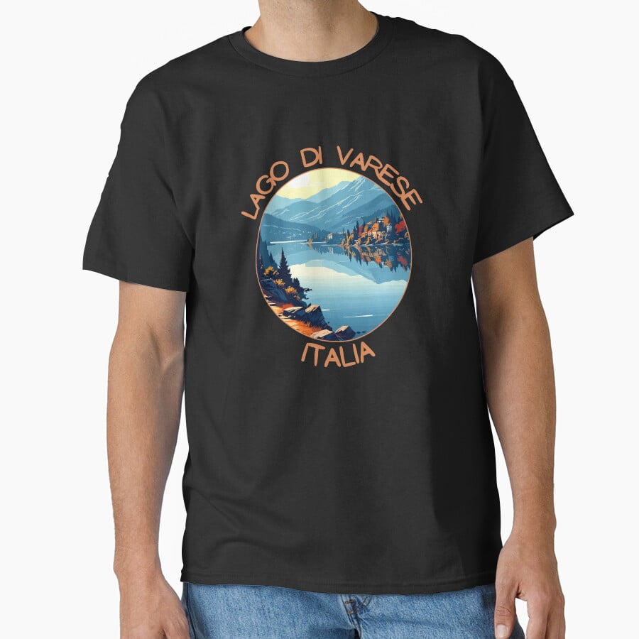 Osec Lago Di Varese Italia Retro Art Travel Emblem Classic T-Shirt ...