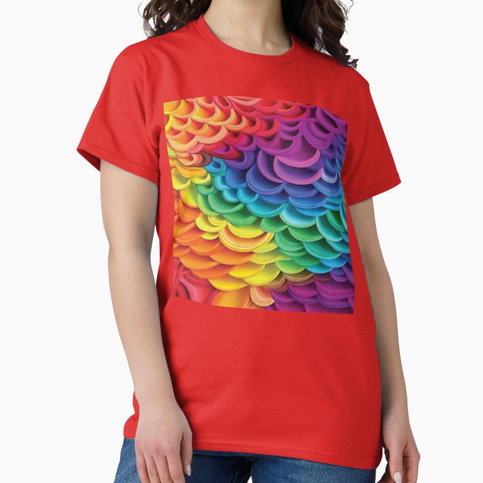Osec Layered Rainbow Pattern Clic T-Shirt, Retro Tee For Man, Woman ...