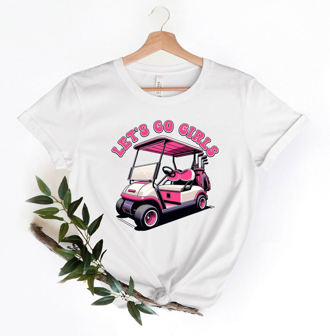 Osec Let's Go Girls Pink Golf Cart Tee for Passionate Women Golfers ...