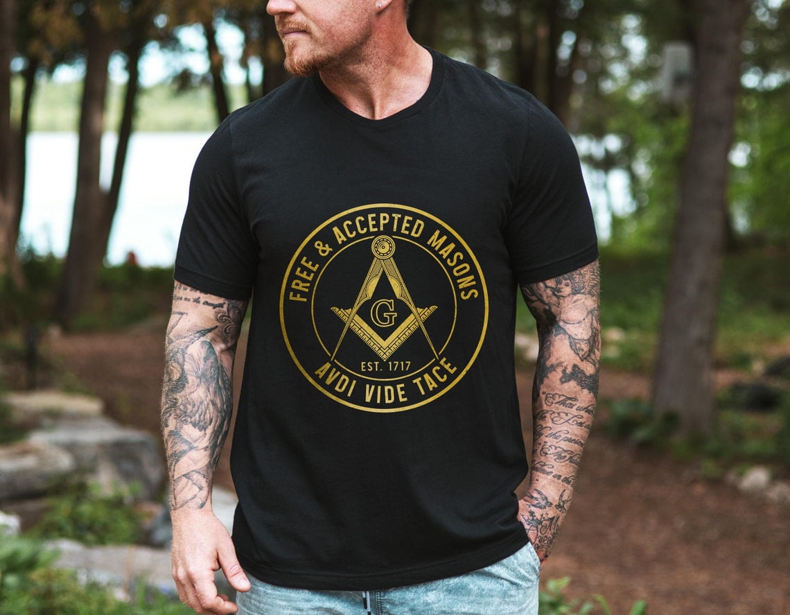 Osec Mason Masonic Shirt Avdi Vide Tace Square & Compass Symbol Tshirt ...