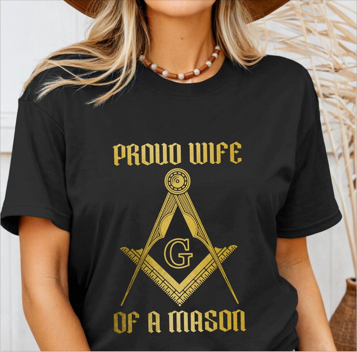 Osec Mason Wife Masonic Shirt Proud Wife Of A Mason Square & Compass ...
