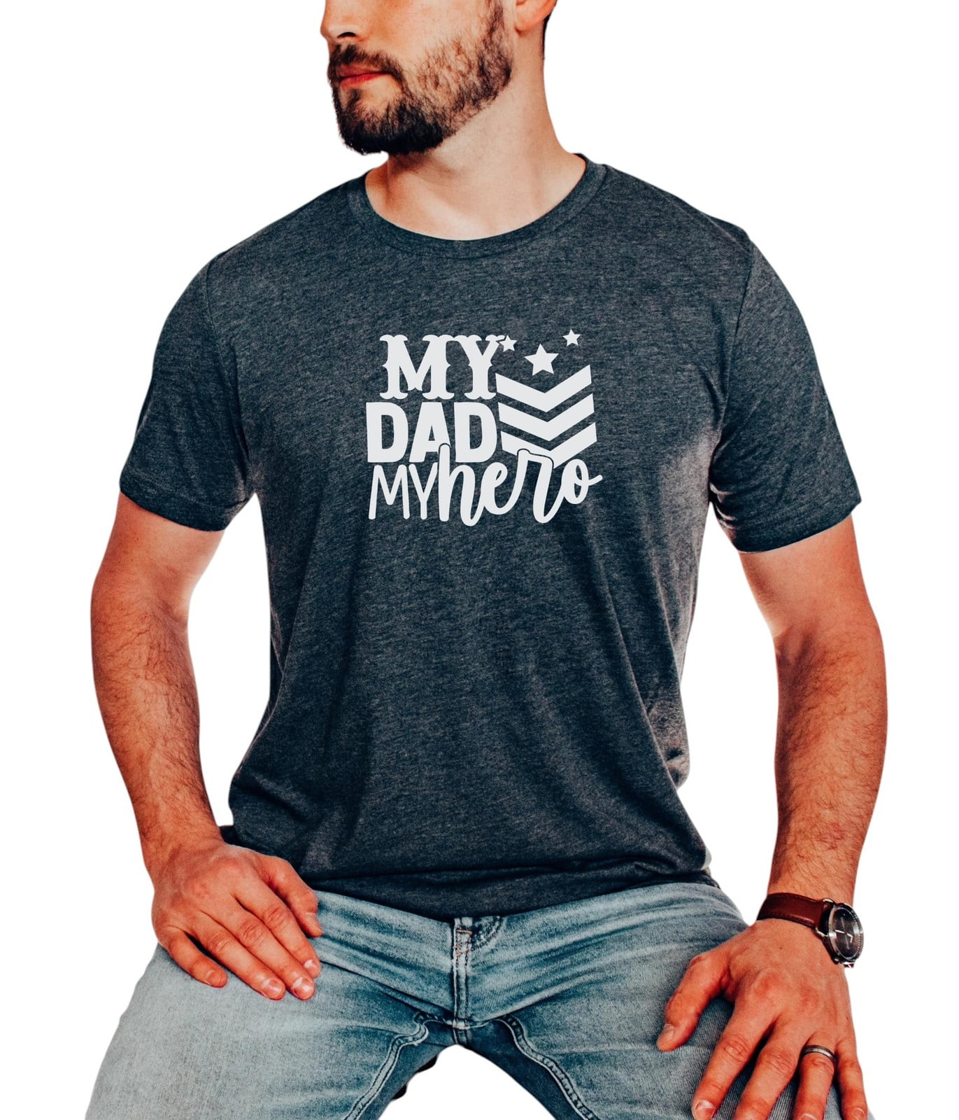 Osec My Dad My Hero T Shirt Military Father Shirt Bella Canvas Patriotic Dad Gift Ve - Walmart.com