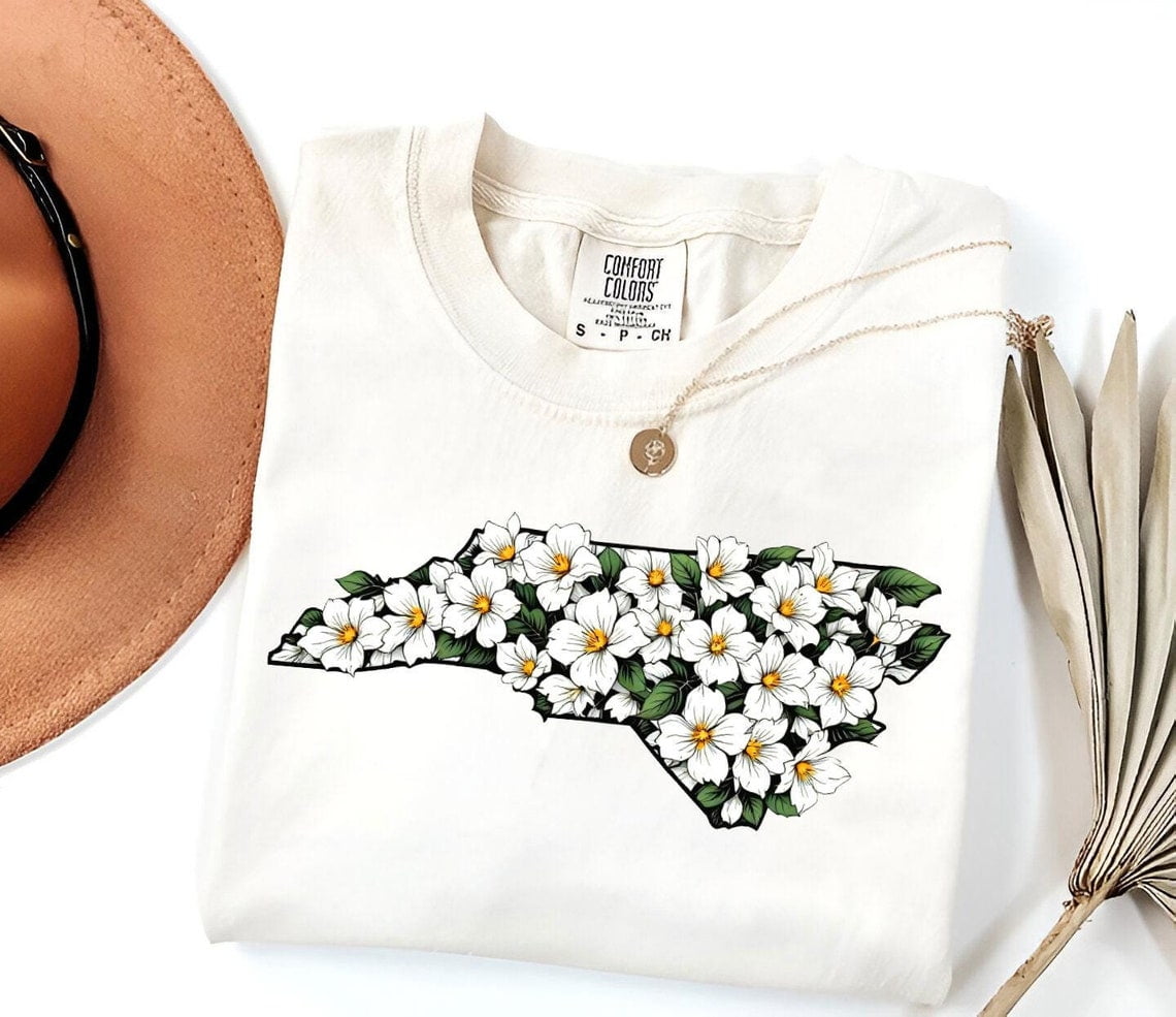 Osec North Carolina Floral Shirt | NC State Flower Tee | Dogwood T ...