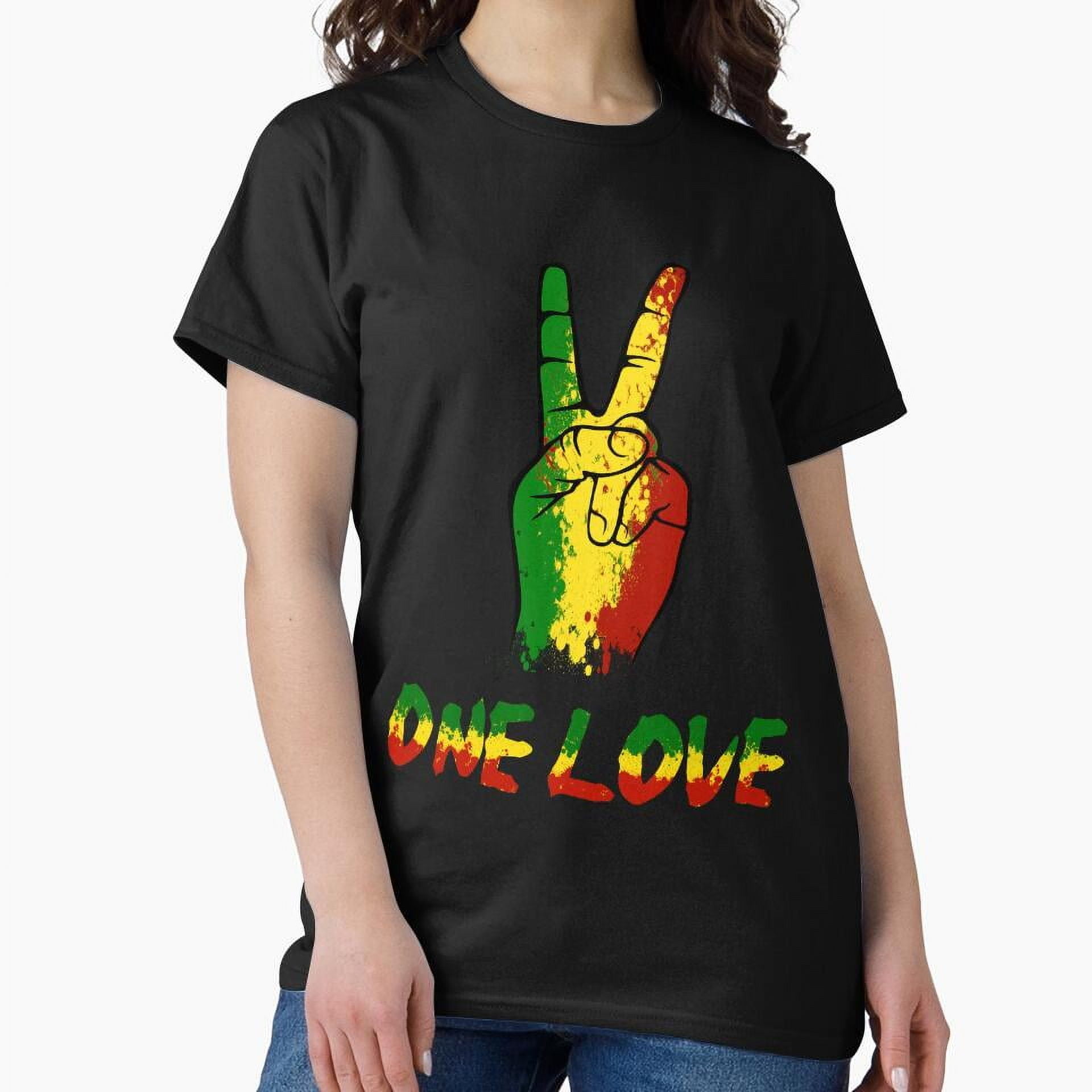 Osec One Love Rasta Reggae Peace Sign Rastafarian Jamaica Art Clic T ...