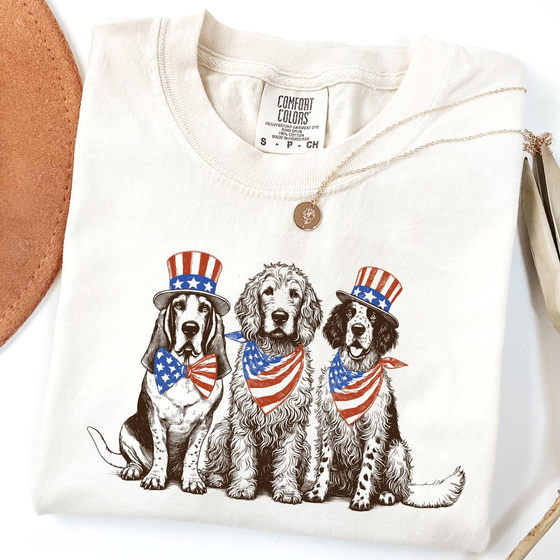 Osec Patriotic Dog Trio,4th of July Dog Parade ,Vintage American Flag Hat Dogs, Uncle Sam Dog ...