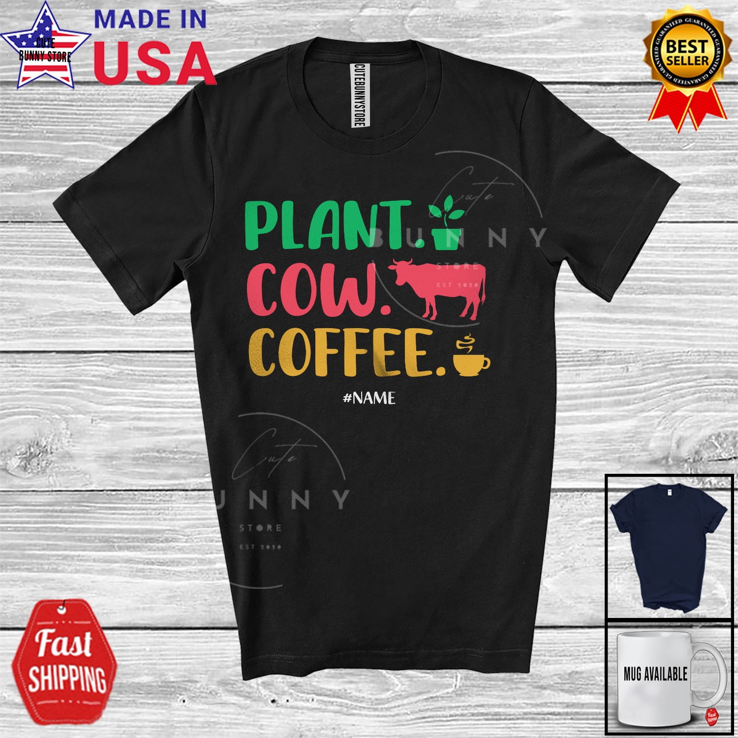 Osec Plant Cow Coffee; Mother's Day Father's Day Gardener Farmer; Family T-Shirt - Walmart.com