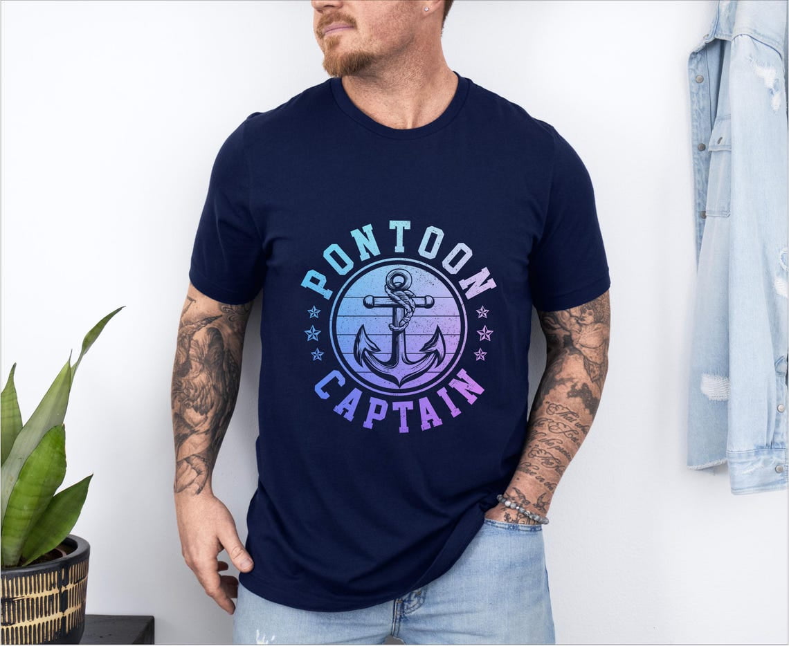 Osec Pontoon Captain Shirt Pontooning Tshirt Boat Owner Lake Boating ...
