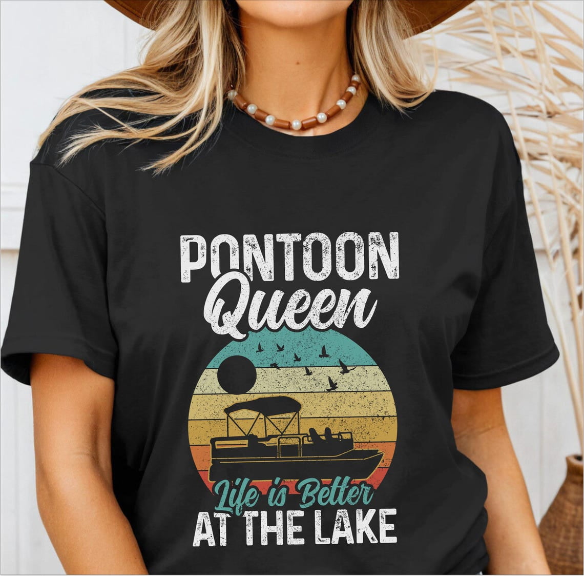 Osec Pontoon Queen Shirt Pontooning Tshirt Boat Owner Lake Boating ...
