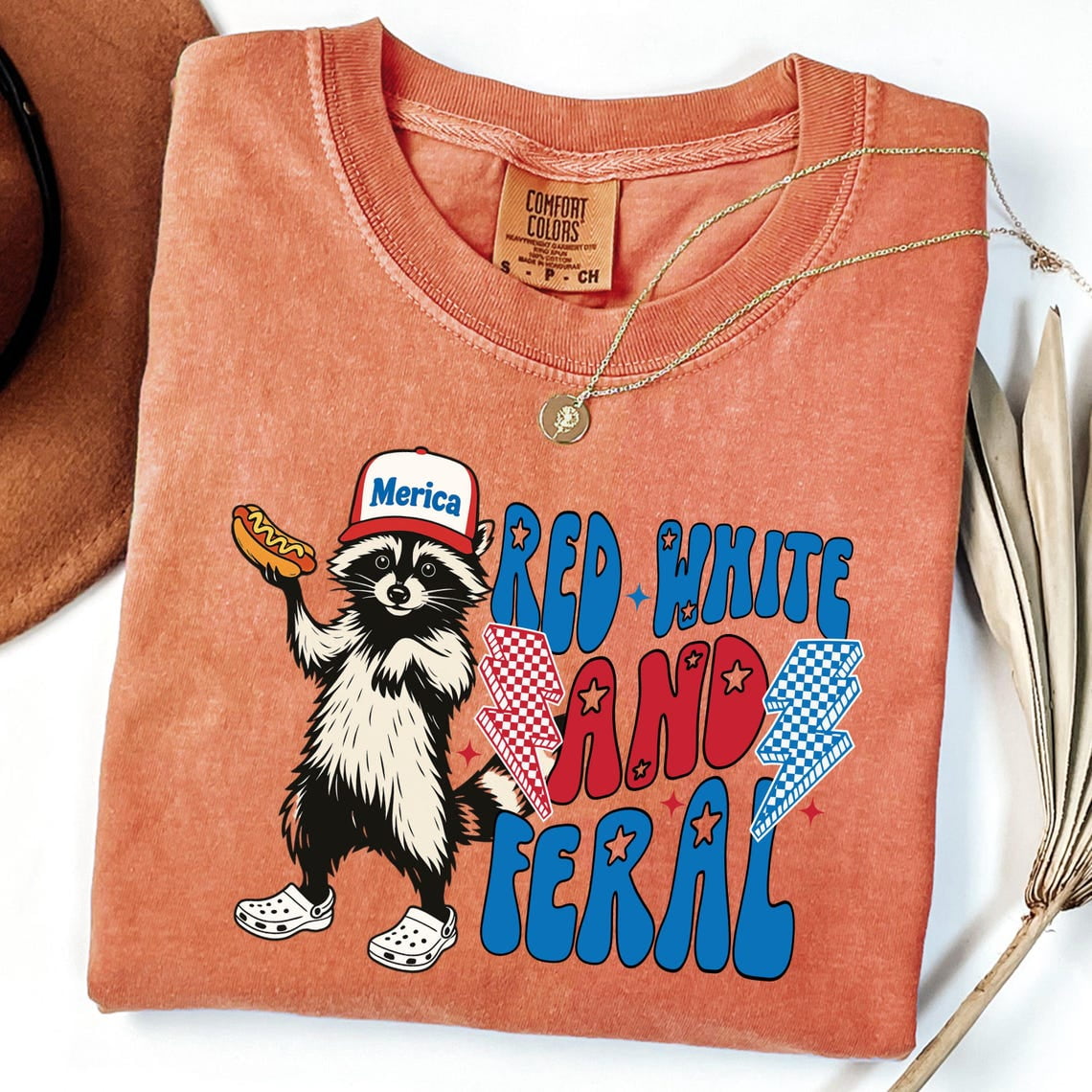 Osec Red White And Feral, Funny USA Shirt, Funny Raccoon Shirt , 4th Of July Shirt, Feral Shirt ...