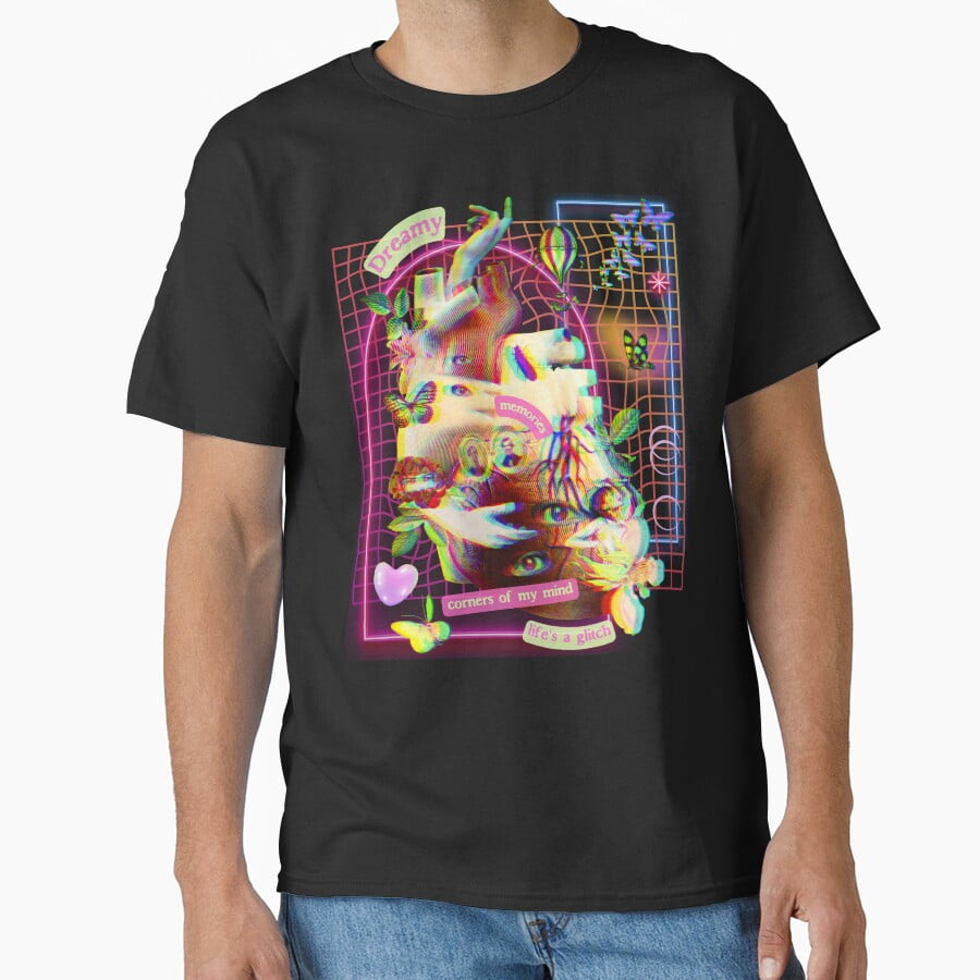 Osec Retro Neon Psychedelic Glitchy Vaporwave Emo Heart Collage Trippy ...