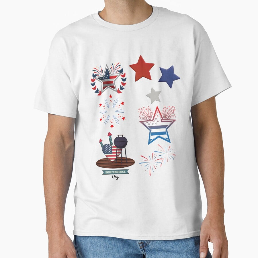 Osec Star Sticker Pack,Red Blue White Stickers. Independence Day ...