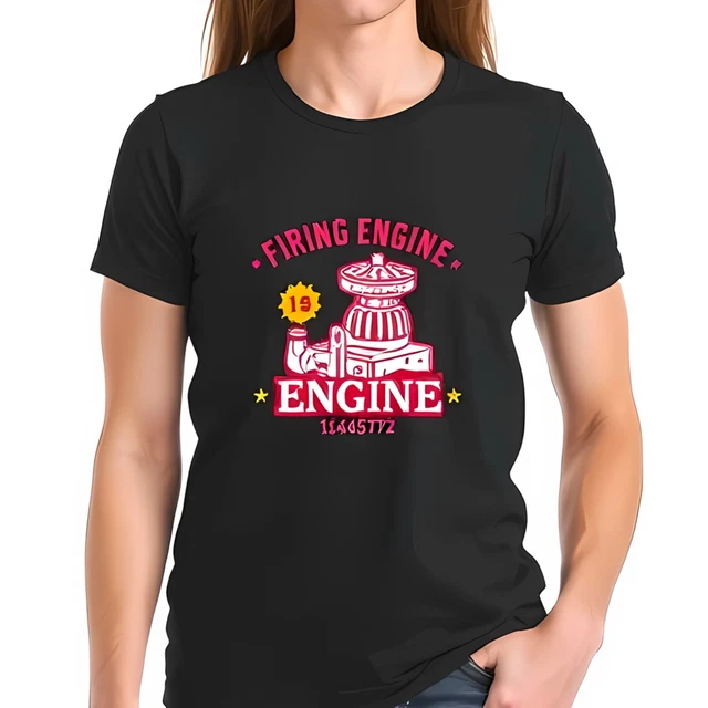 Osec Stylish Cotton Short Sleeve T-Shirt With Bold 'Firing Engine ...