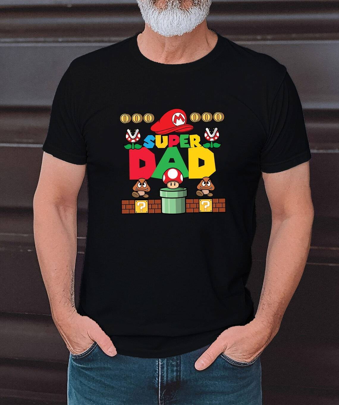 Osec Super Mario Dad T-Shirt - Funny Super Daddio T-shirt Father's Day ...