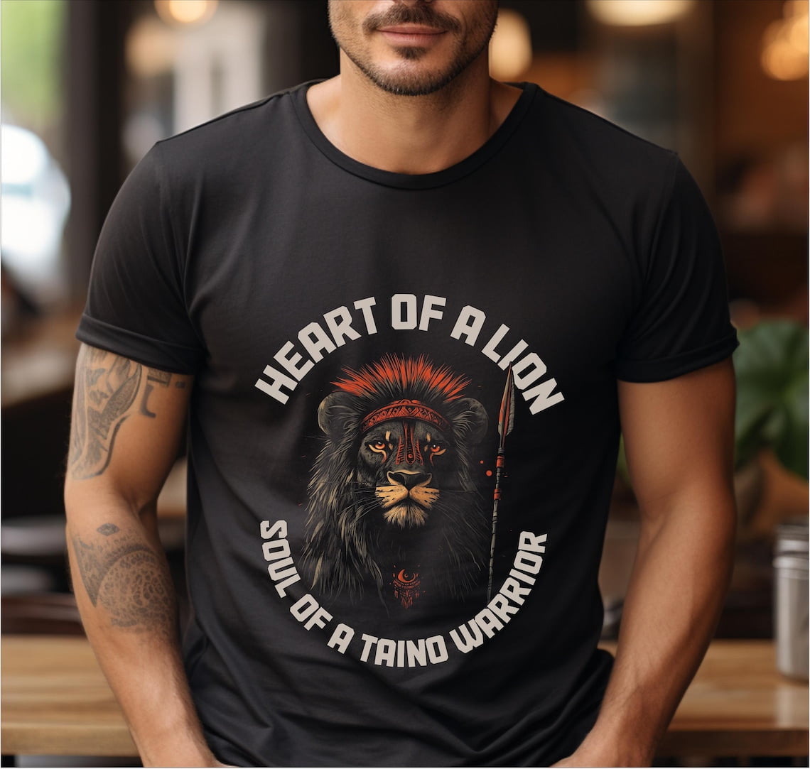 Osec Taino Lion Shirt Heart Of A Lion Soul Of A Taino Warrior Tshirt ...