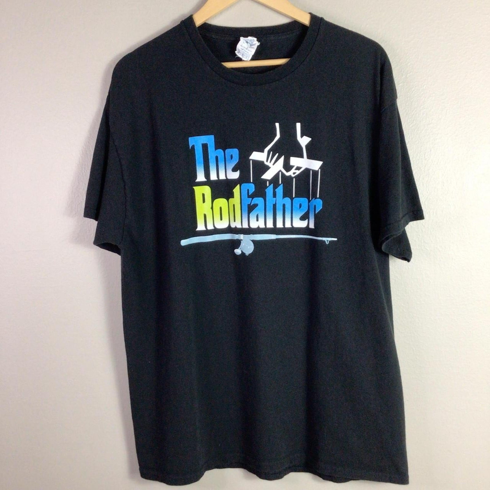 Osec The Rod Father Godfather Movie fishing dad T Shirt Black XL ...