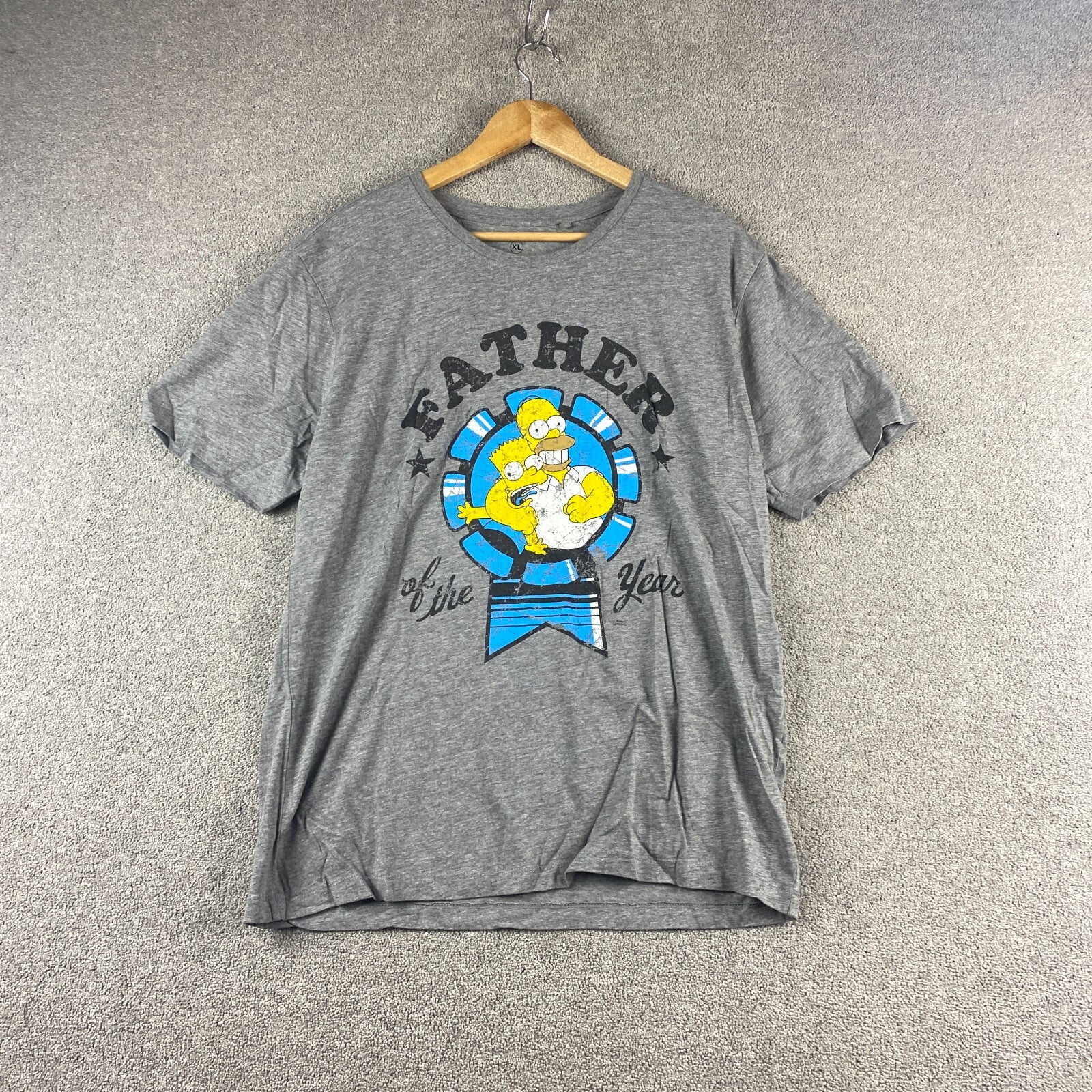 Osec The Simpson T Shirt Mens XL Grey Cotton Father of the Year Short ...