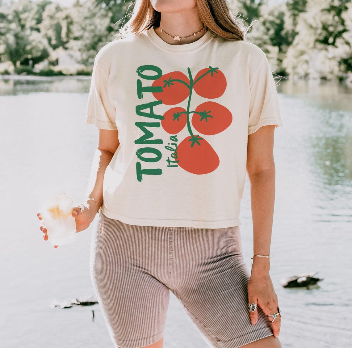 Osec Tomato Girl Summer, Tomato Crop Top, Retro Summer Tee, Retro Crops, Vintage Aesthetic ...