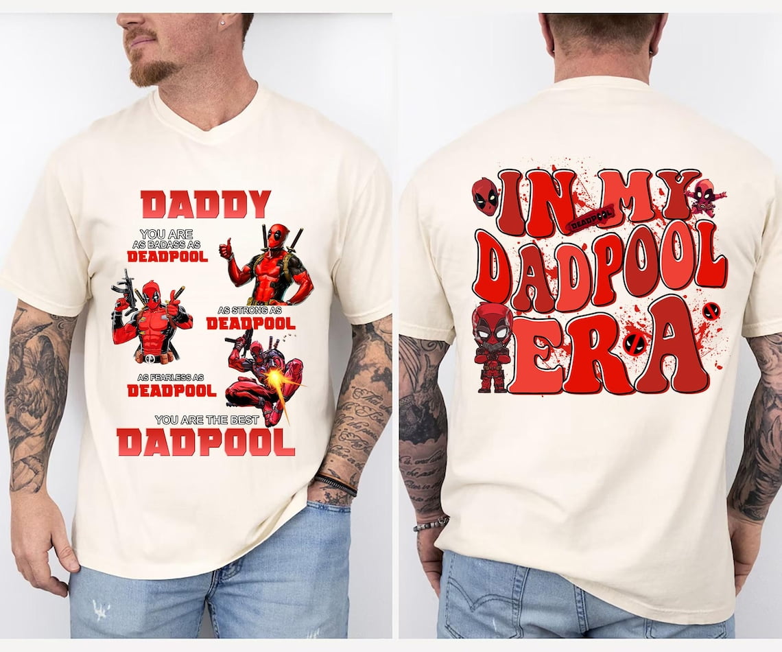 Osec Two-Sided Deadpool Daddy Shirt, In My Dadpool Era Shirt, Deadpool ...