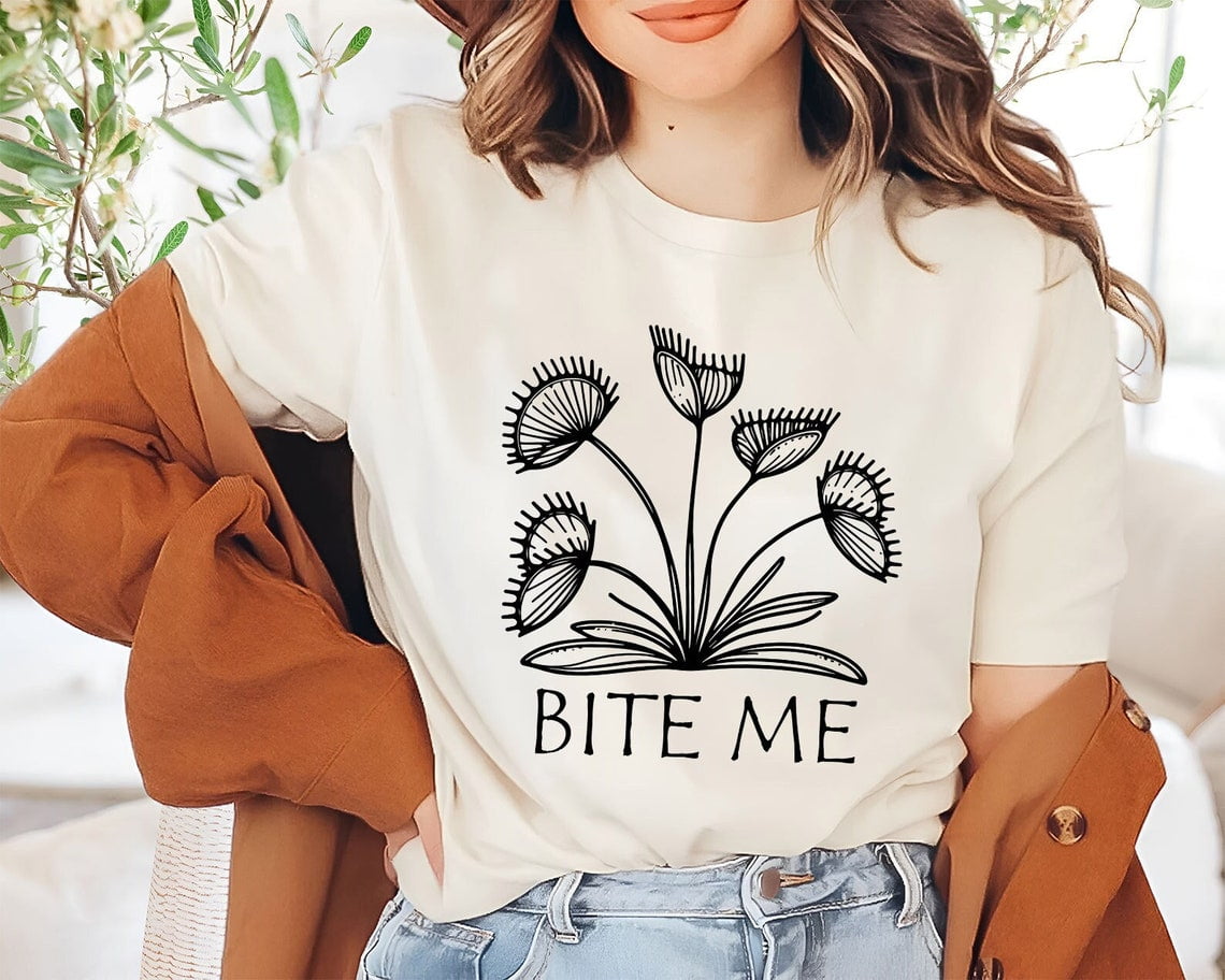 Osec Venus Flytrap Bite Me T-Shirt | Botanical Humor Tee | Nature Lover ...