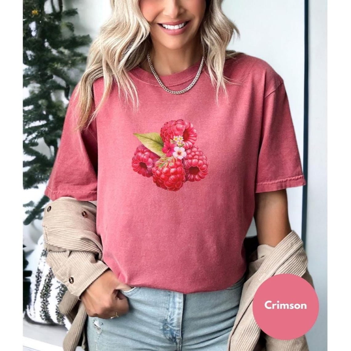 Osec Vintage Berry Shirt, Art Graphic Fruit Shirt, Pastel Drawing ...