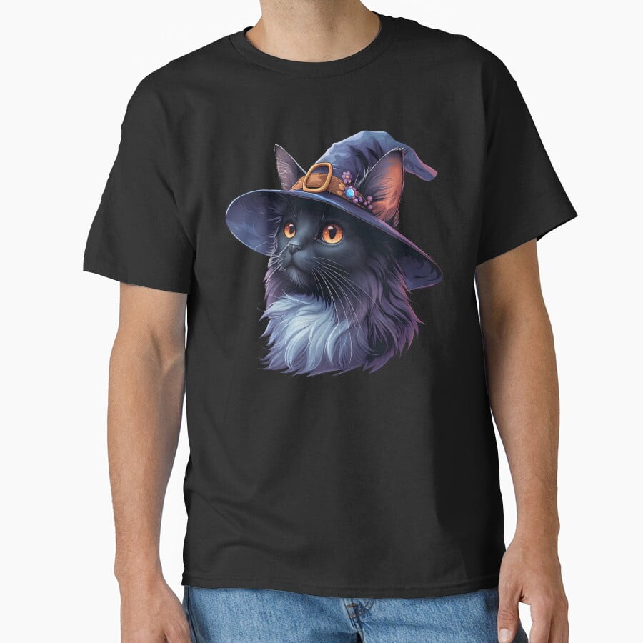 Osec Witchy Black Cat With A Witch Hat Goth Anime Witchcore Aesthetic ...