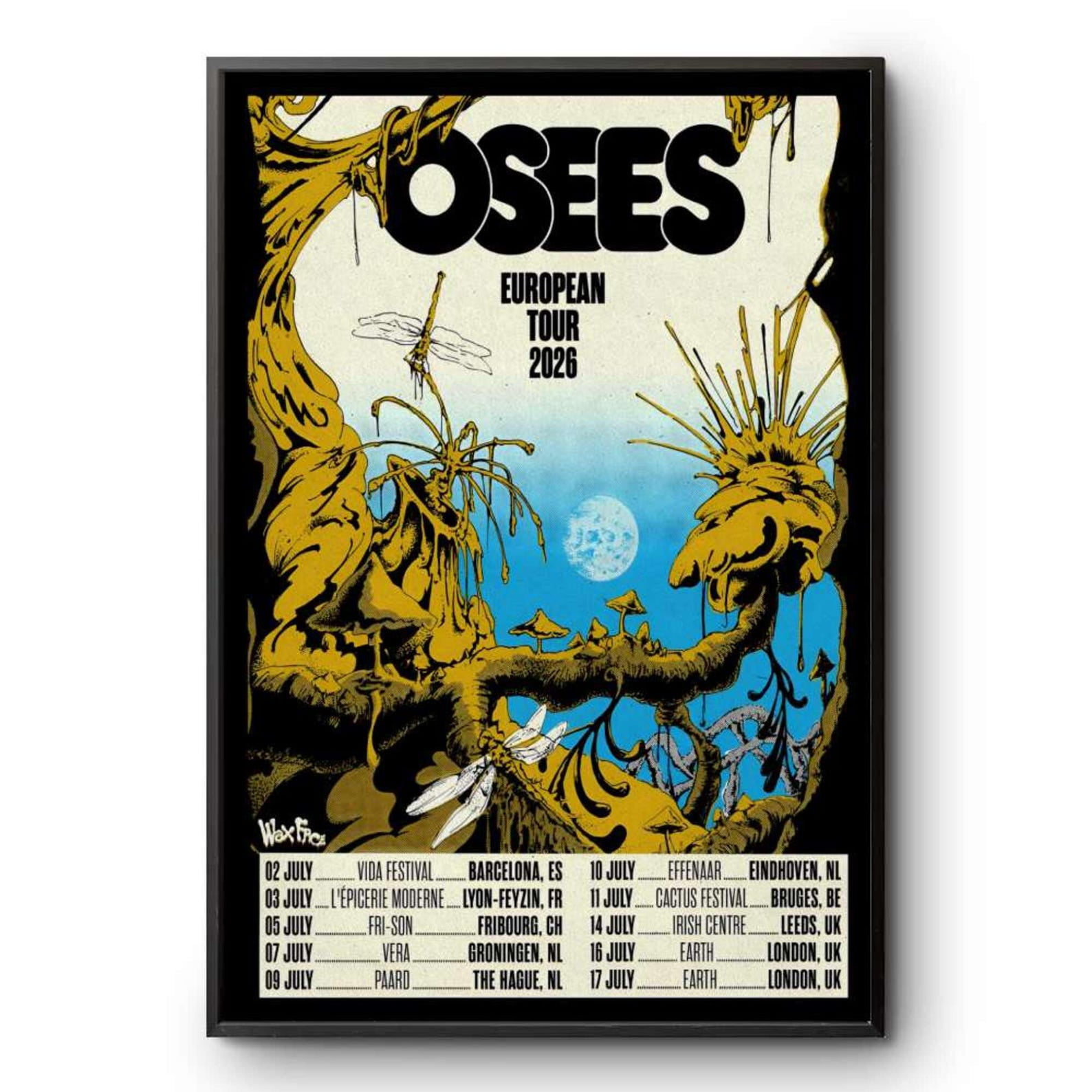 Osees European Tour 2026 Psychedelic Rock Concert Wall Art Size 24x36 ...