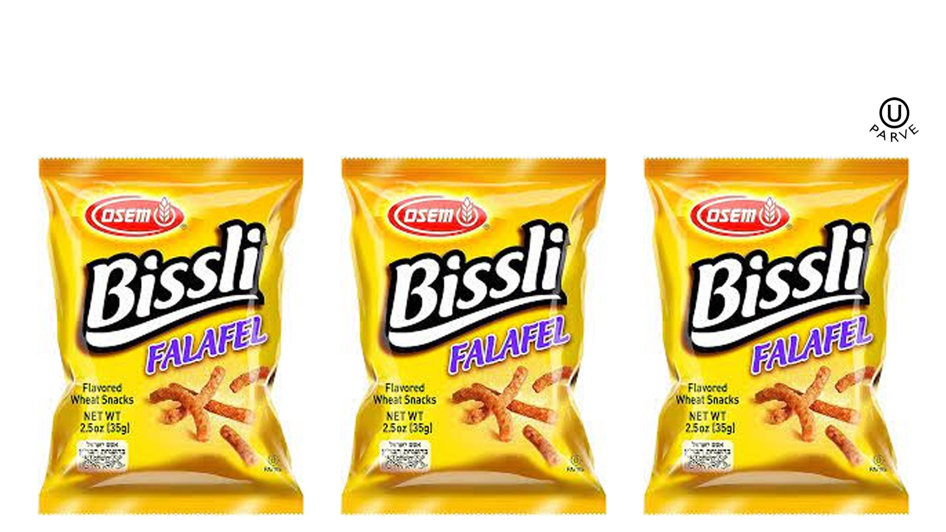 Osem Bissili Falafel Flavored Wheat Snacks, 2.5oz, OU Kosher, Parve, 3 ...