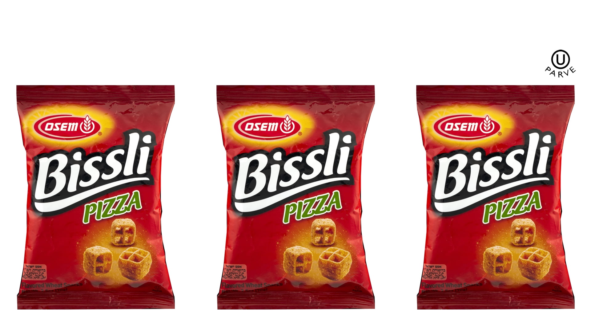 Osem Bissli Pizza Flavored Wheat Snacks 2.5oz , OU Kosher, Parve, 3 ...