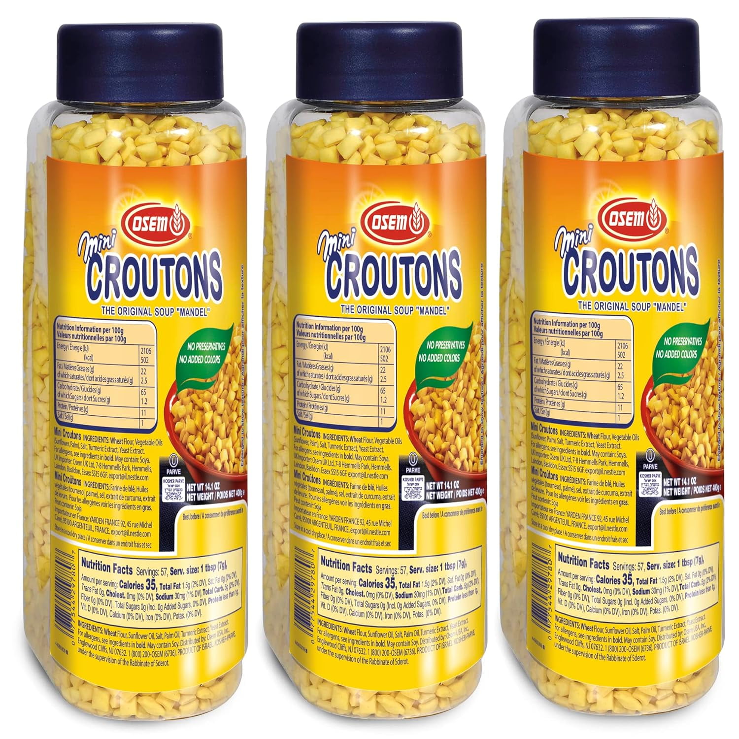 Osem Mini Mandel Croutons, 14.1 oz, 3 pk - Walmart.com