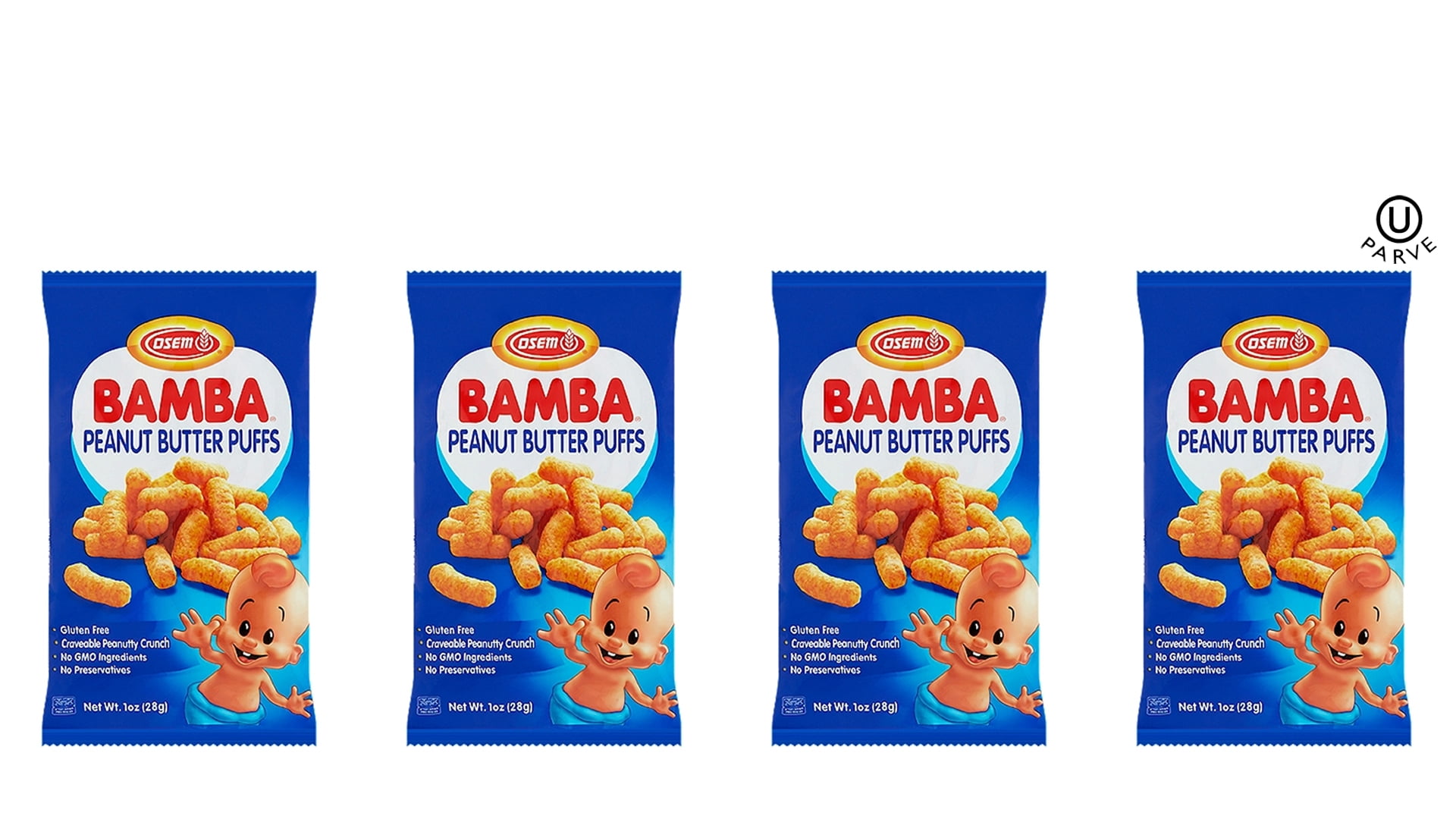 Osem Snack Puff Bamba Peanut Butter, OU Kosher, Parve, 1 Oz - 4 Pack ...