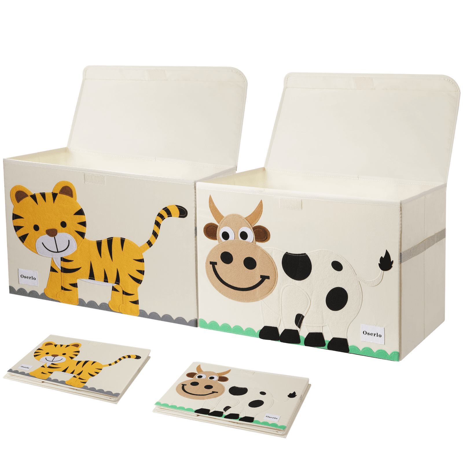 Oserlo Large Plastic Toy Box, Double Bin Big Storage Organizer Chest ...