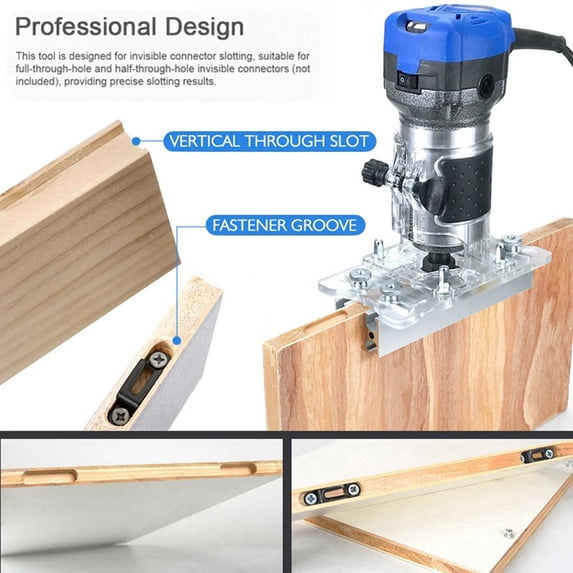 Osfvolr 2 in 1 Transparent Fastener Slotting Bracket Woodworking Router ...