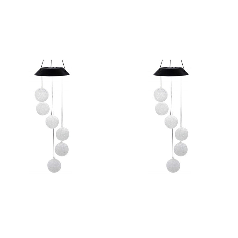 Osfvolr 2X Solar Ball Light LED Colour Changing Garden Yard Hanging ...
