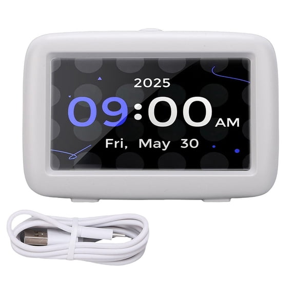 Osfvolr 4.3-Inch Desktop Digital Clock with Voice Announcement Elderly ...