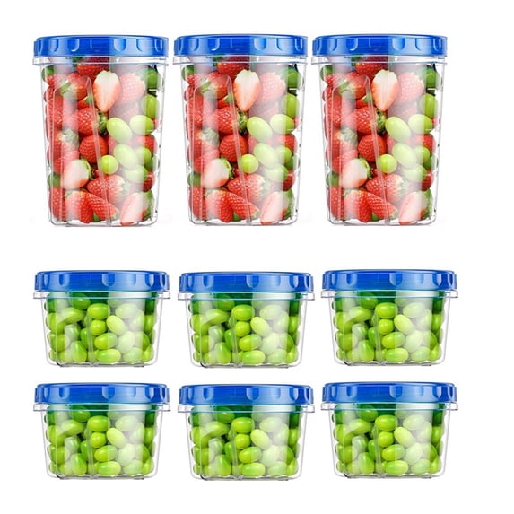 Osfvolr 9 Pack Freezer Storage Containers, Plastic Food Storage ...