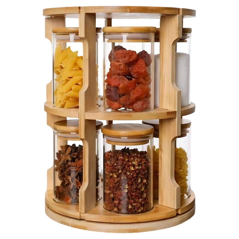 Osfvolr Kitchen Storage Glass Spice Jar Set, Kitchen Glass Food Storage ...