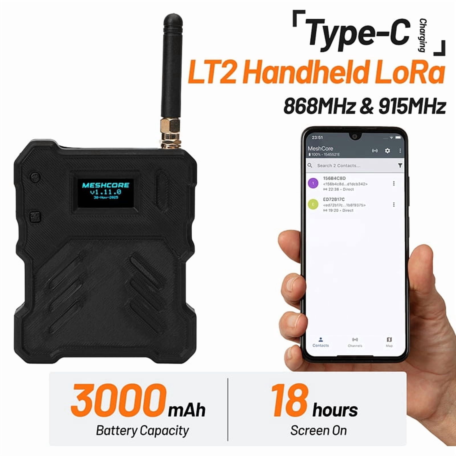 Osfvolr Meshtastic LT2 Mesh Pocket Tracker Node Built in Heltec V3 LoRa ...