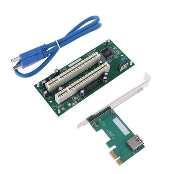 Osfvolr PCI-Express to PCI Adapter Card PCIe to Dual PCI Slot Expansion ...