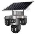Osfvolr T12B Solar-Powered WiFi 3-Lens 3-View 3 Lens Rotatable Wireless ...