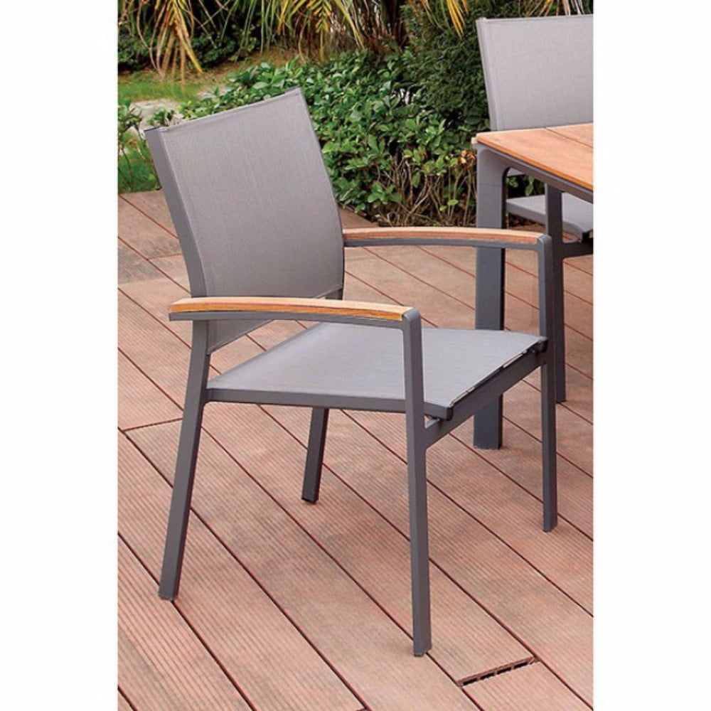 Oshawa Contemporary Arm Chair, Oak & Gray Finish, Set Of 4 - Walmart.com