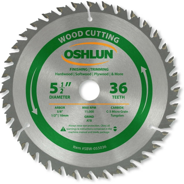 Oshlun SBW-055036 5-1/2-Inch 36 Tooth ATB Finishing and Trimming Saw ...
