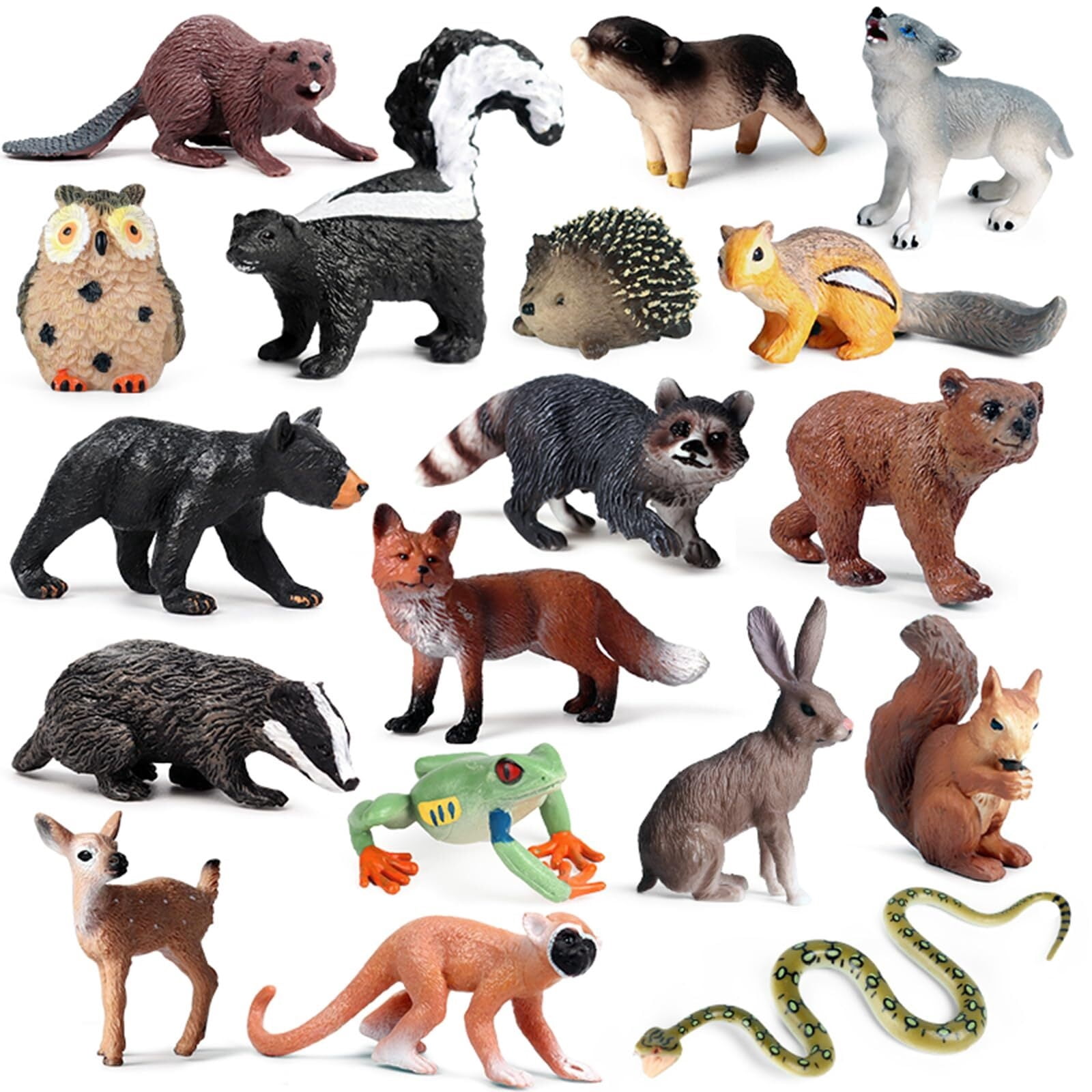 Oshsehun 18PcsForest animal model toys, featuring various real wild ...